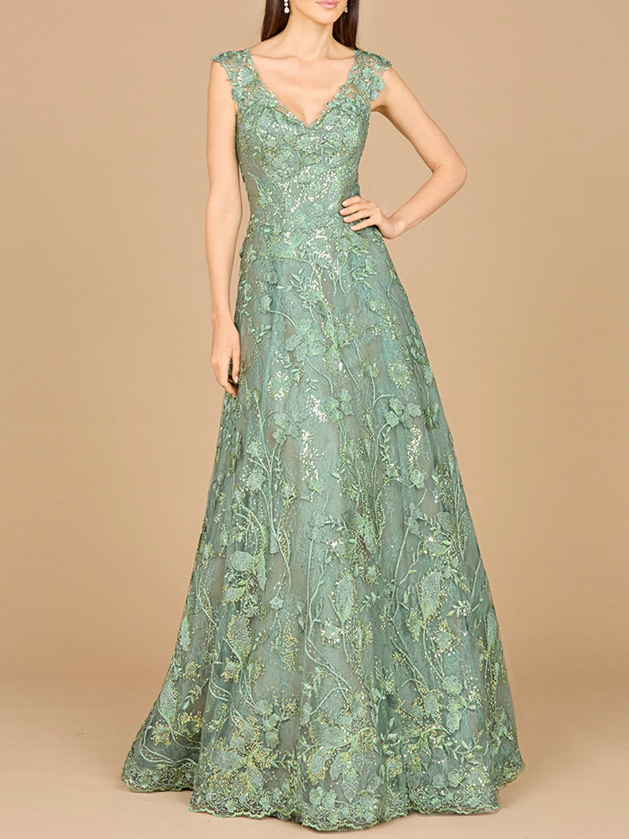 Lara 29017 - Tonal Lace Ballgown – Lara New York