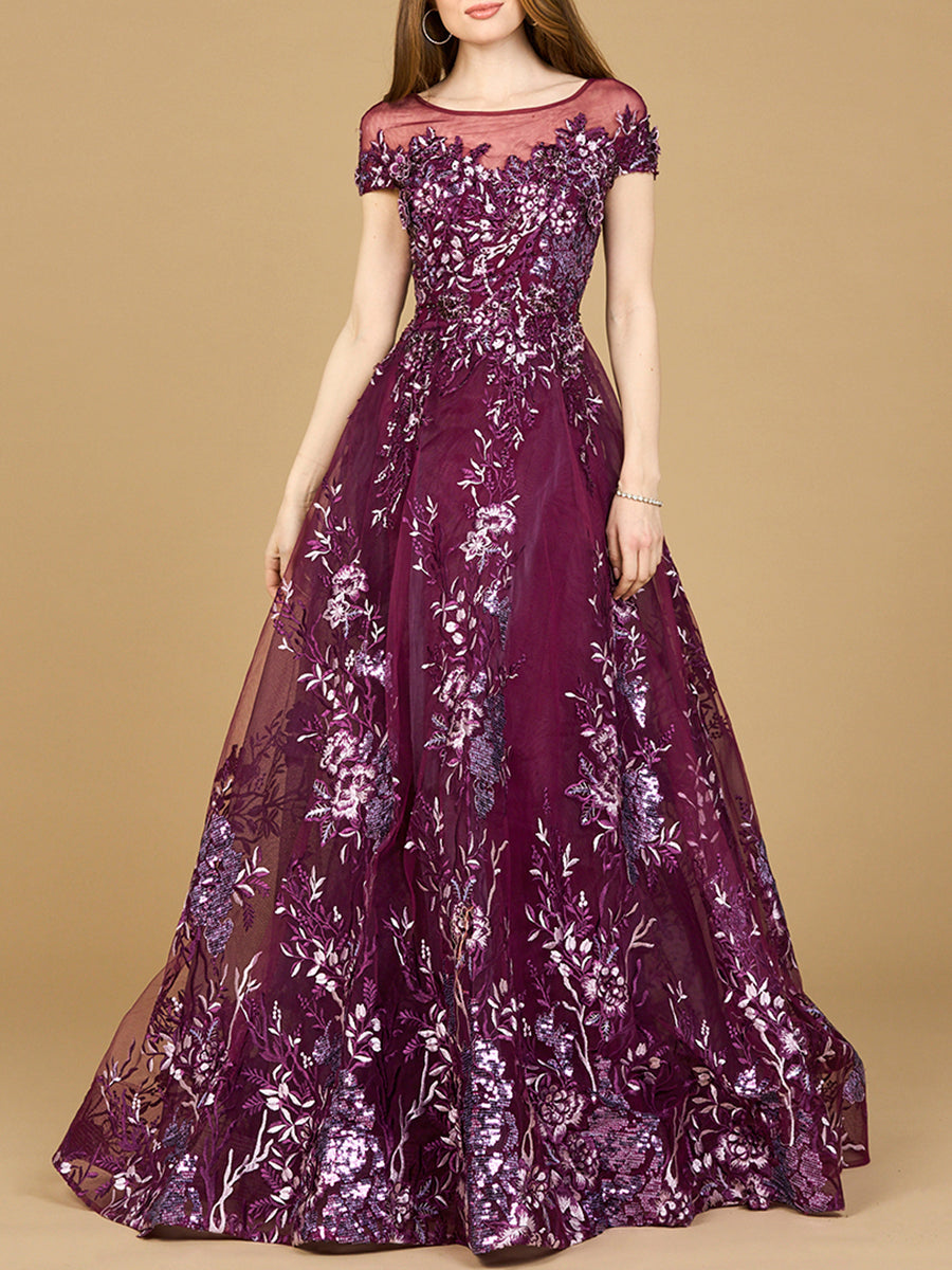 Beautiful Lace Applique A-line Ball Gown | Lara 29619 – Lara New York