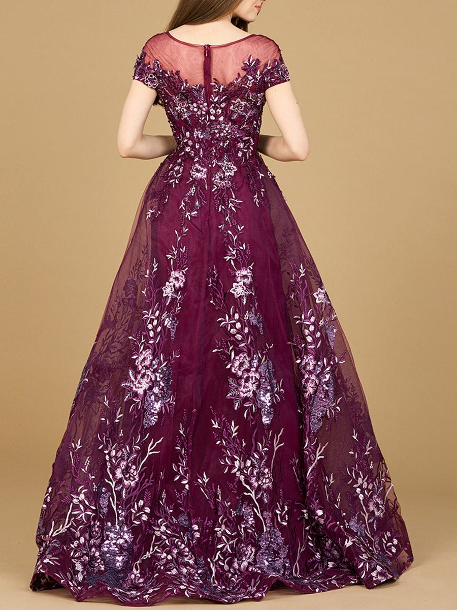 Beautiful Lace Applique A-line Ball Gown | Lara 29619 – Lara New York